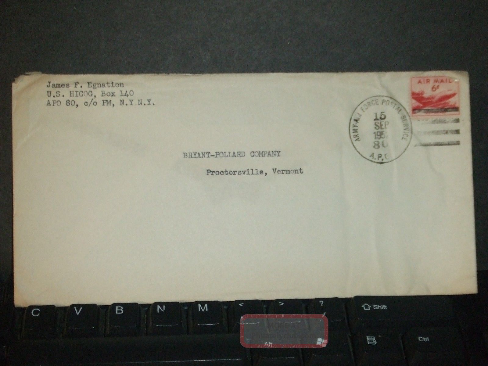 Apo 80 1952 Korean War Army Air Force Cover Us Hicog