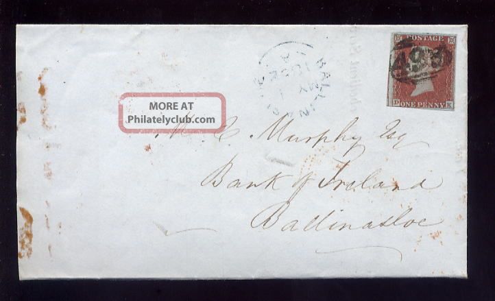 Penny Red Imperf 1852 Cover. . Provincial Bank Of England