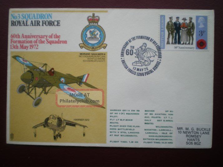 Raf Cover 60th Anniv Of The Formation Of No 3 Squadron