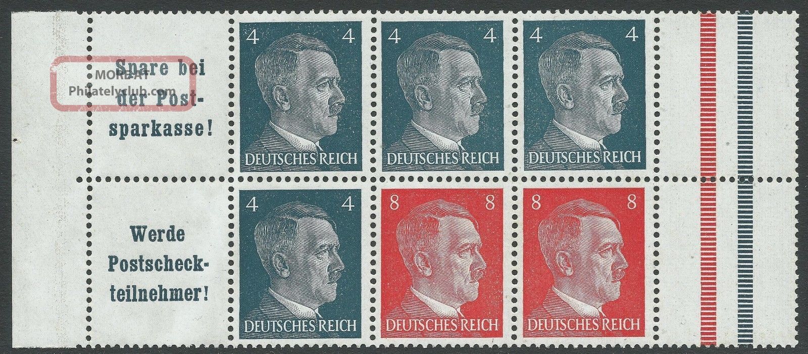 Philacall Germany 1941 Dt. Reich Mi H - Blatt 119 B Adolf Hitler Comb ...