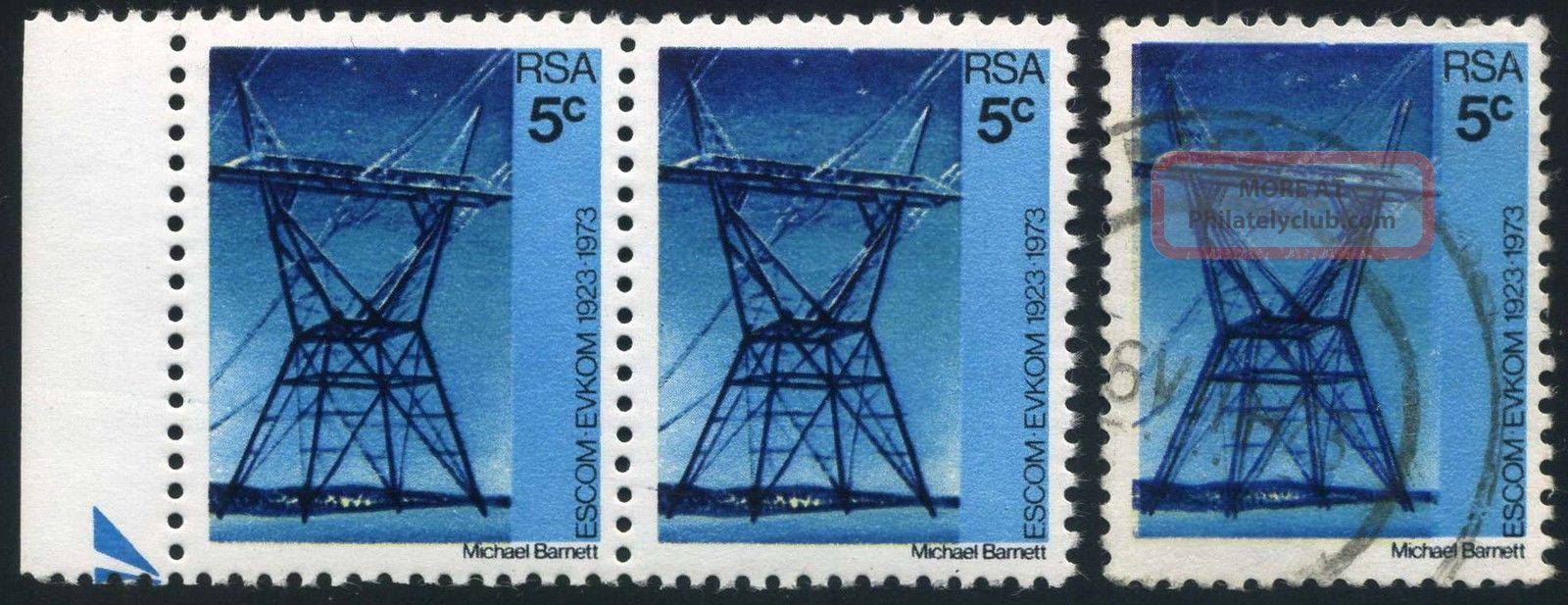 South Africa 1973 5c Eskom Pylon Stamp With Scarce Variety