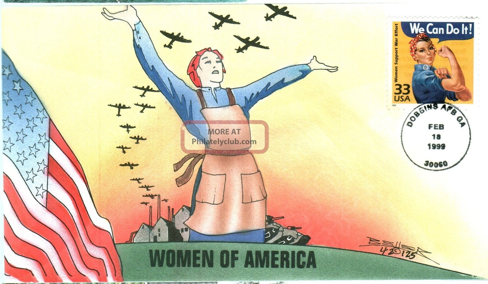 Ron Beller Handpainted 3186 Women Of America We Can Do It Rosie Riveter ...