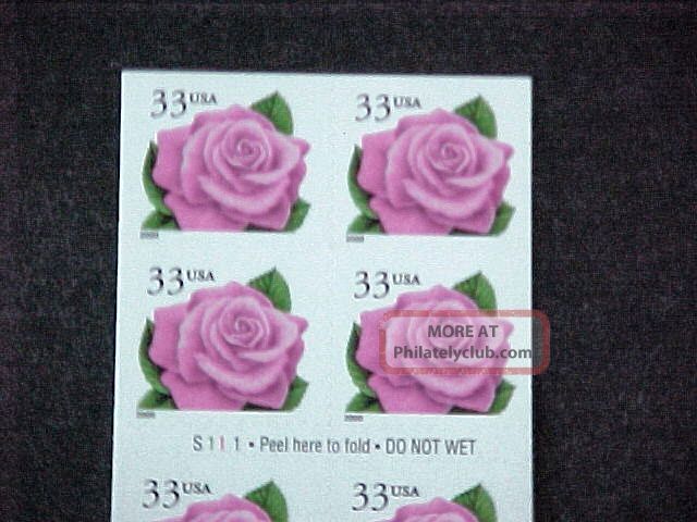 Scott 3052ef Pink Rose Booklet [20] P S111